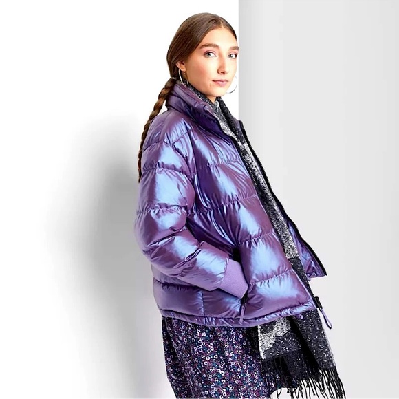 wild fable | Jackets & Coats | Nwt Purpleblue Metallic Iridescent ...